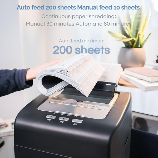Auto Feed Paper Shredder: 200-Sheet Micro Cut Home Office Shredders, 6 ...